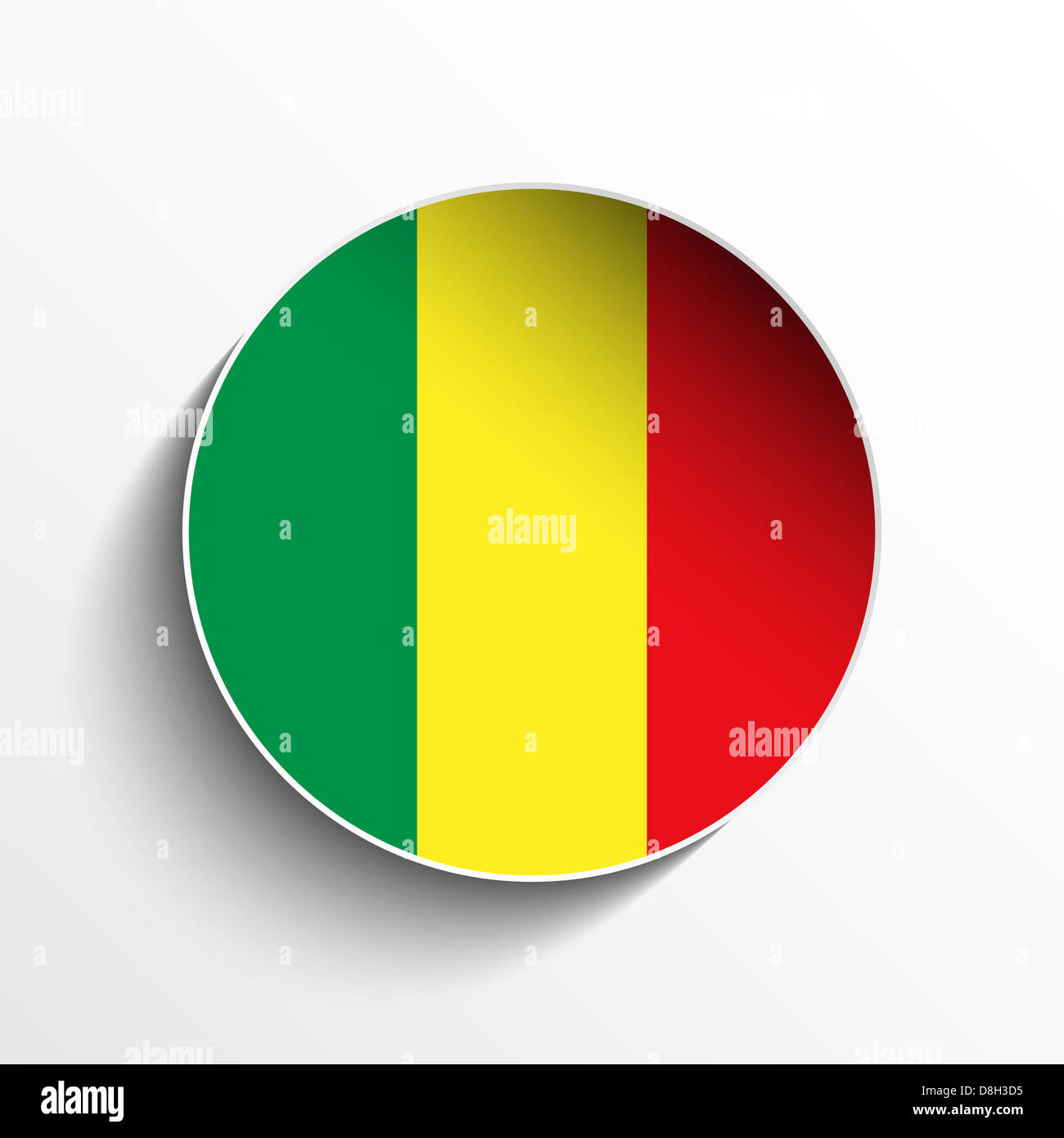 Mali Flag Paper Circle Shadow Button Stock Photo - Alamy