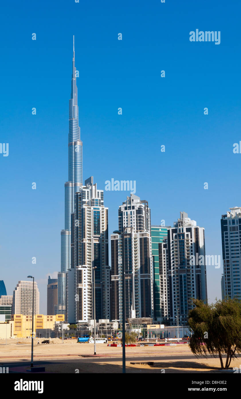 Construction and new skyline of amazing Dubai UAE with the world's ...