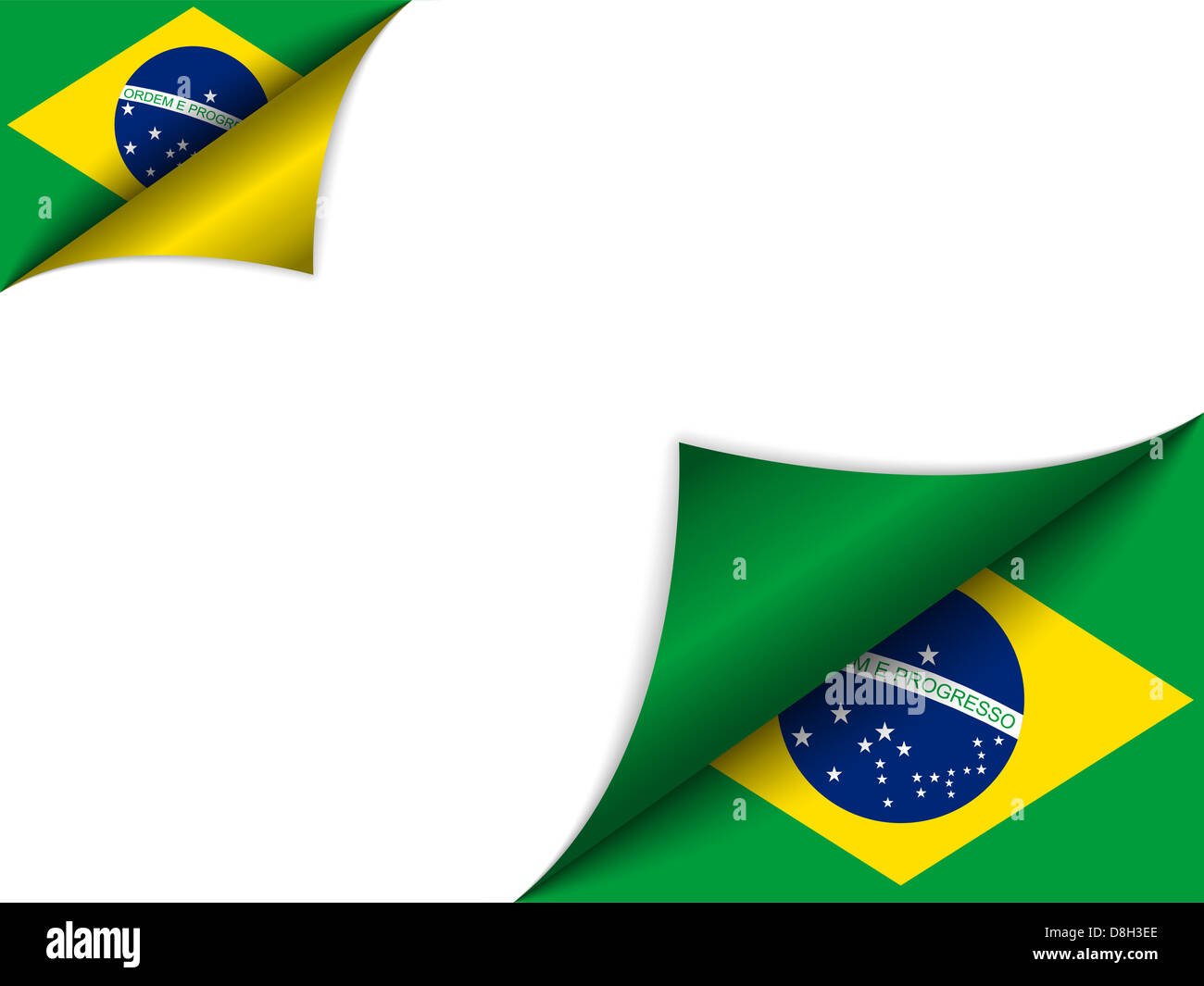 Vector - Brazil Country Flag Turning Page Stock Photo - Alamy