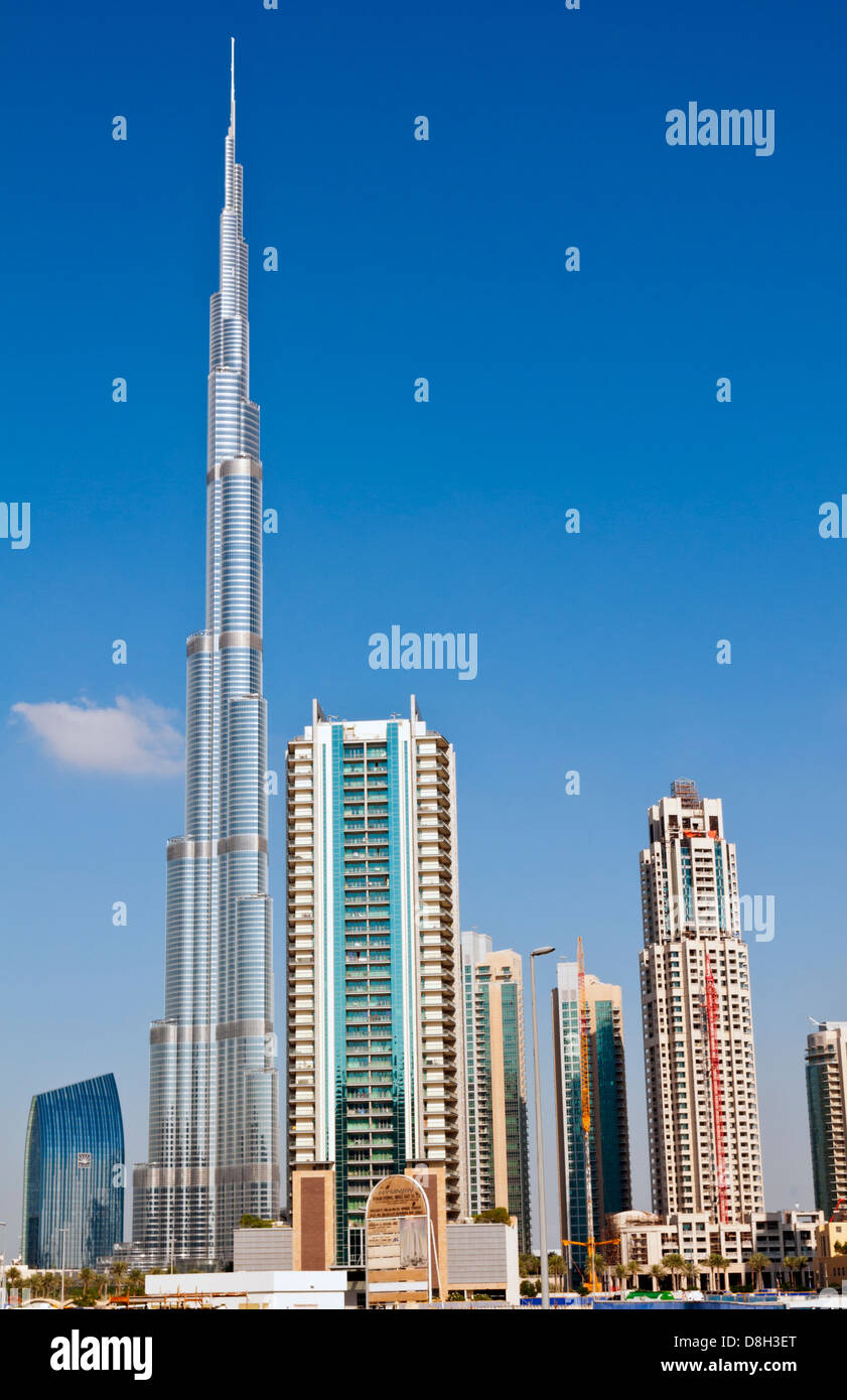 Construction and new skyline of amazing Dubai UAE with the world's ...