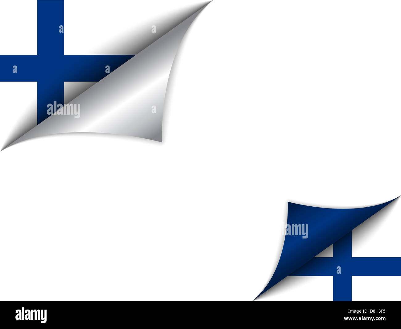 Vector - Finland Country Flag Turning Page Stock Photo - Alamy