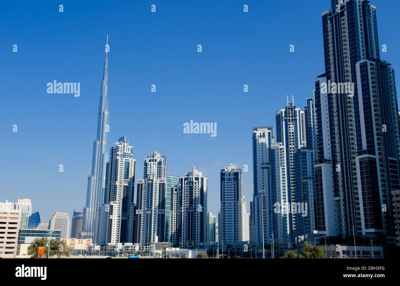 Construction and new skyline of amazing Dubai UAE with the world's ...