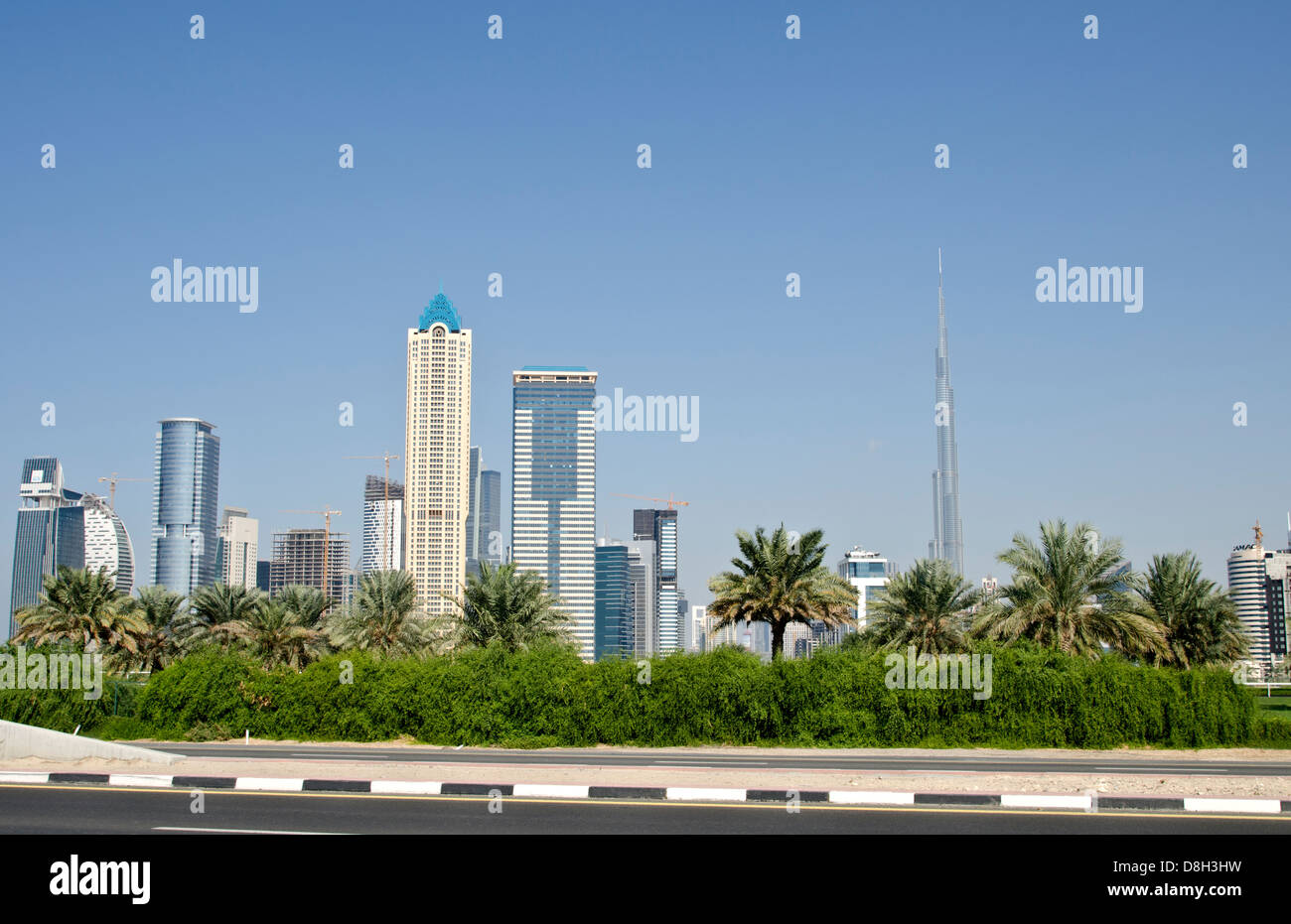 Construction and new skyline of amazing Dubai UAE with the world's ...