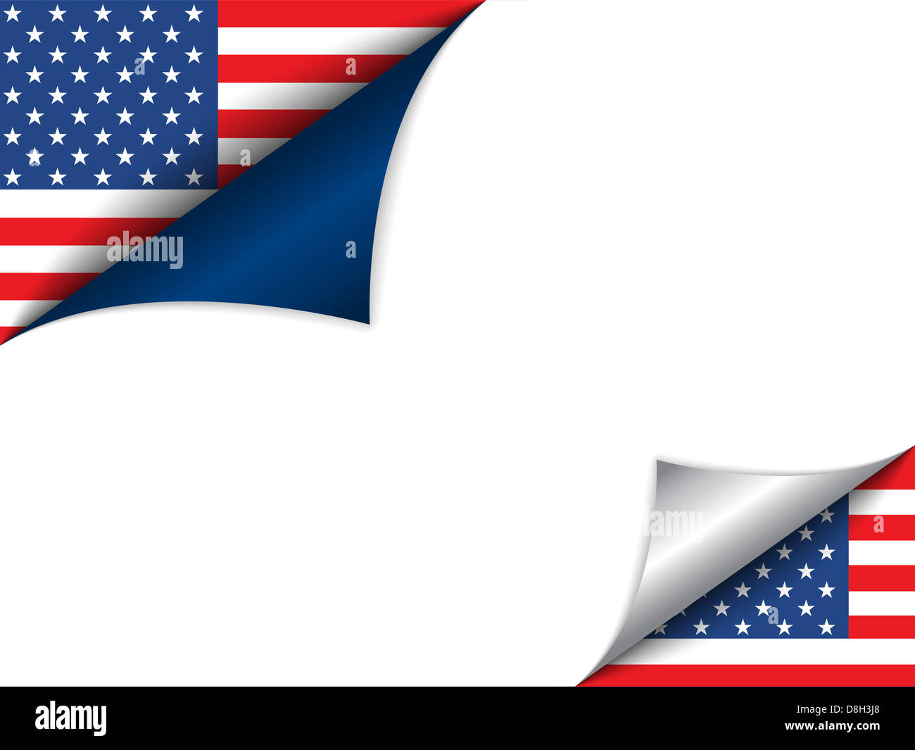 Vector - USA Country Flag Turning Page Stock Photo - Alamy