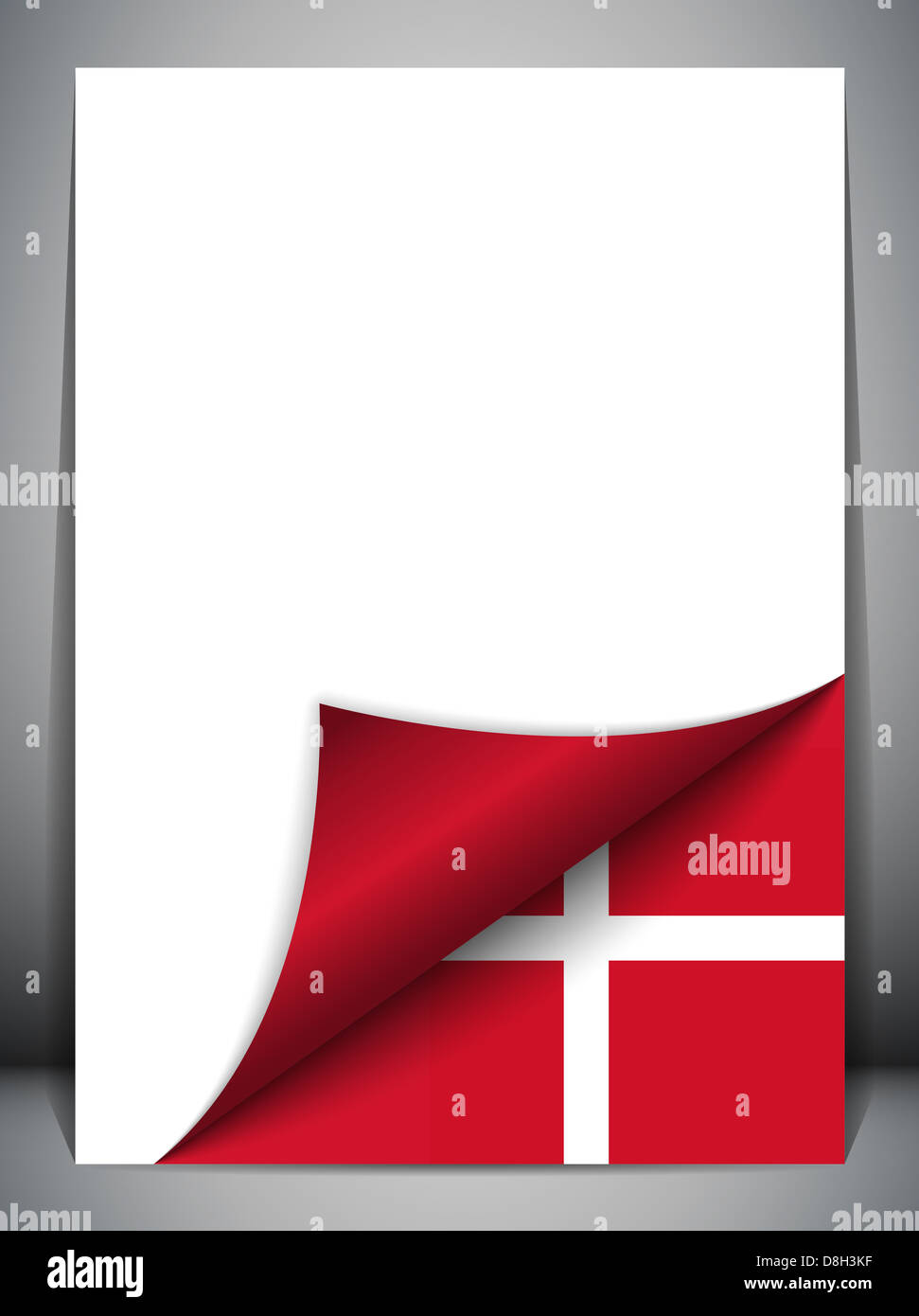 Vector - Denmark Country Flag Turning Page Stock Photo - Alamy