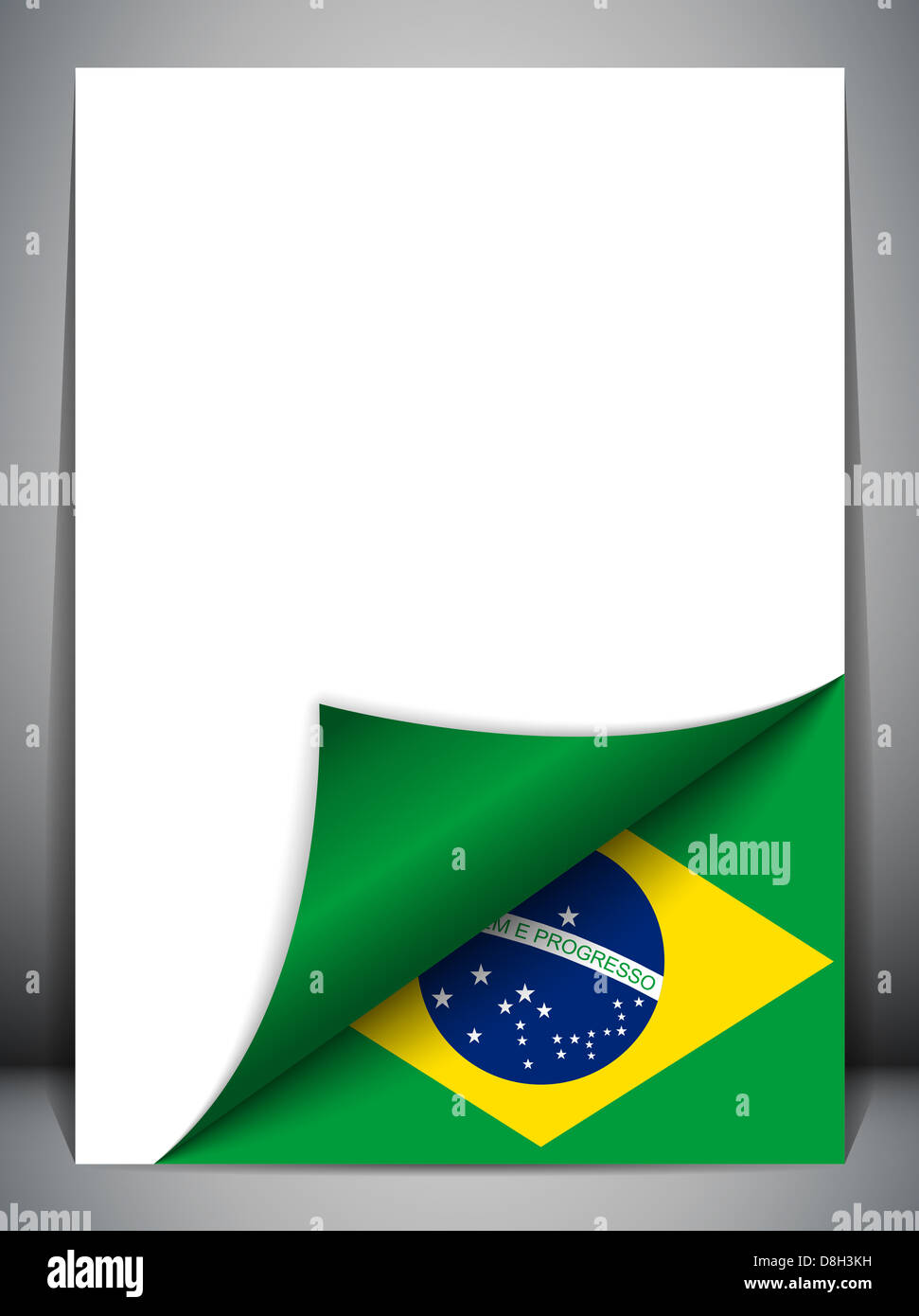 Vector - Brazil Country Flag Turning Page Stock Photo - Alamy