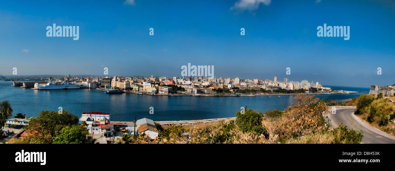 Havana Cuba skyline panoramic view of river and entire city from Christ ...