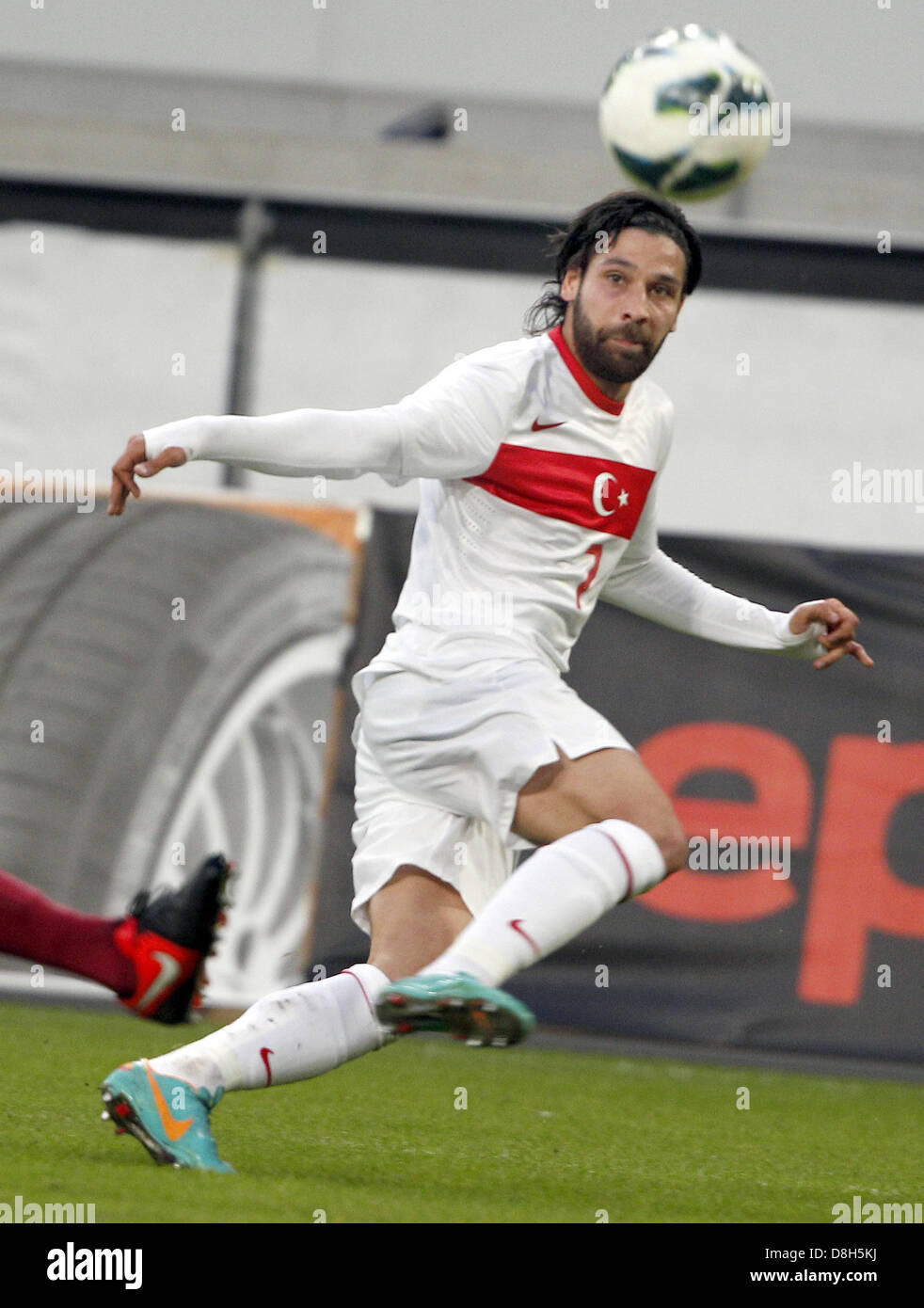 Turkey's Olcay Sahan plays the ball during the friendly match between ...