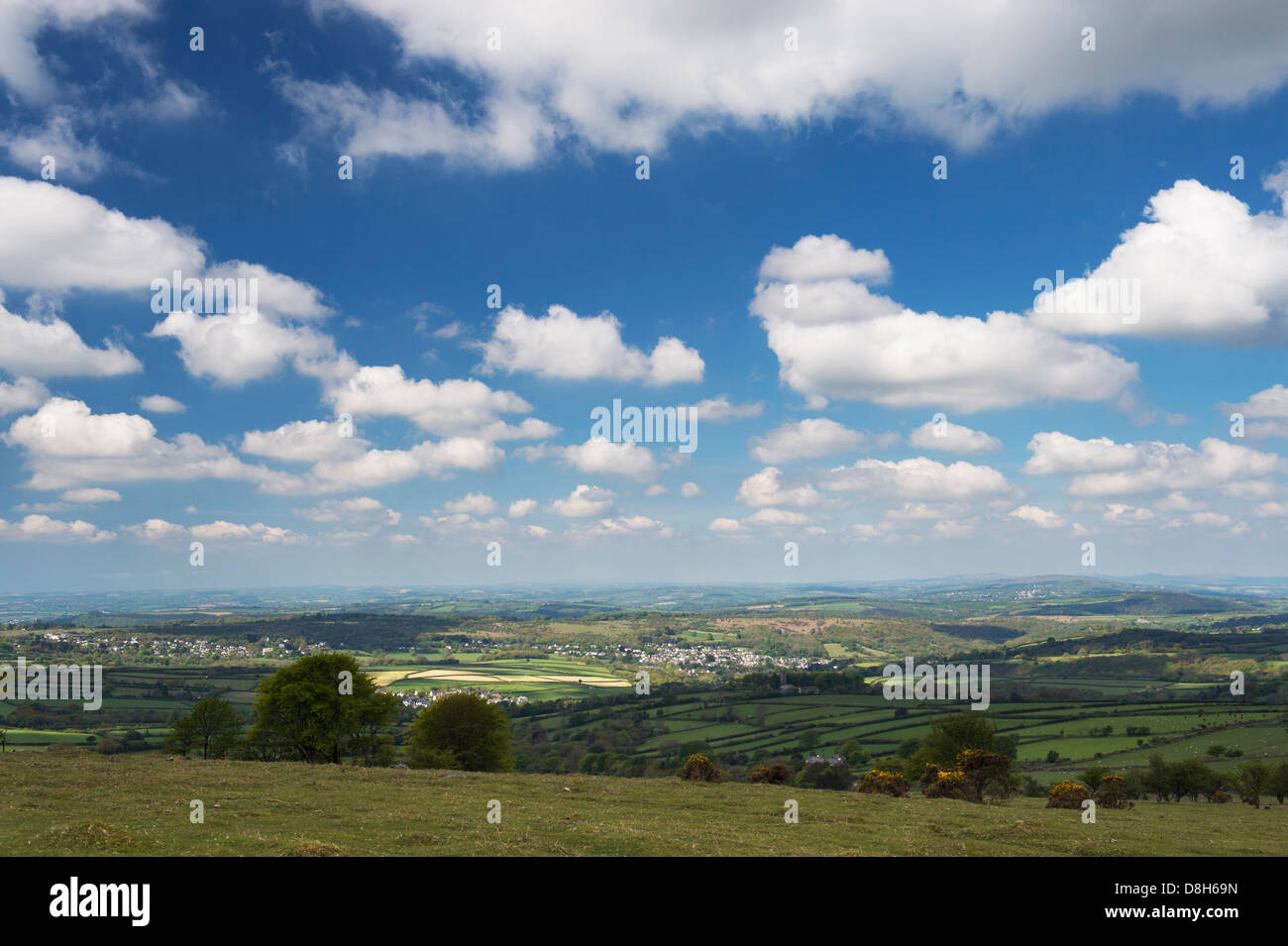 East Devon landscape looking from Dartmoor. England Stock Photo - Alamy