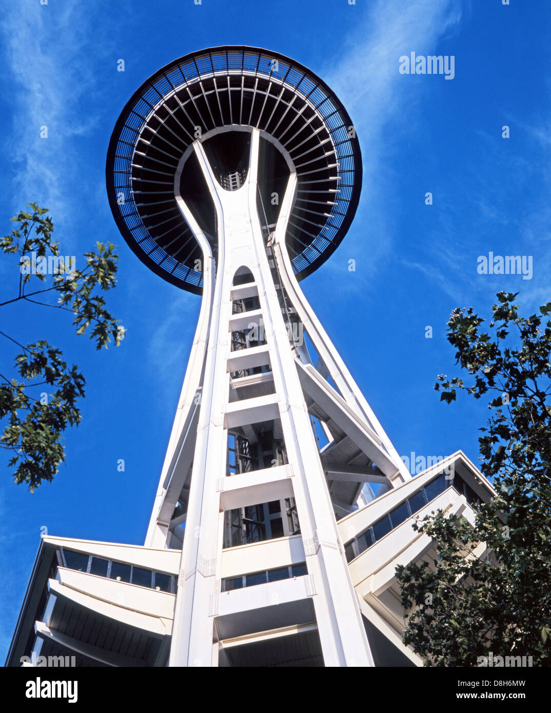 Space needle viewed from base, Seattle, Washington State, USA Stock ...