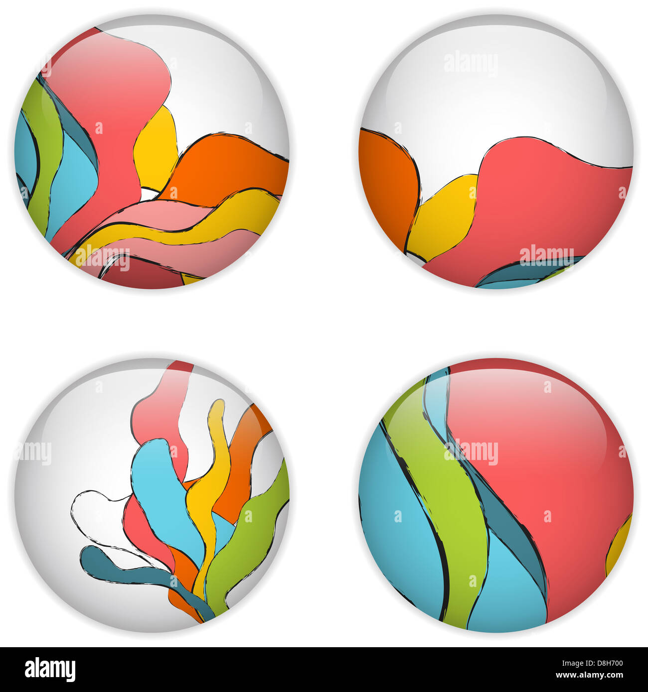 Vector - Glass Circle with Colorful Waves Stock Photo - Alamy