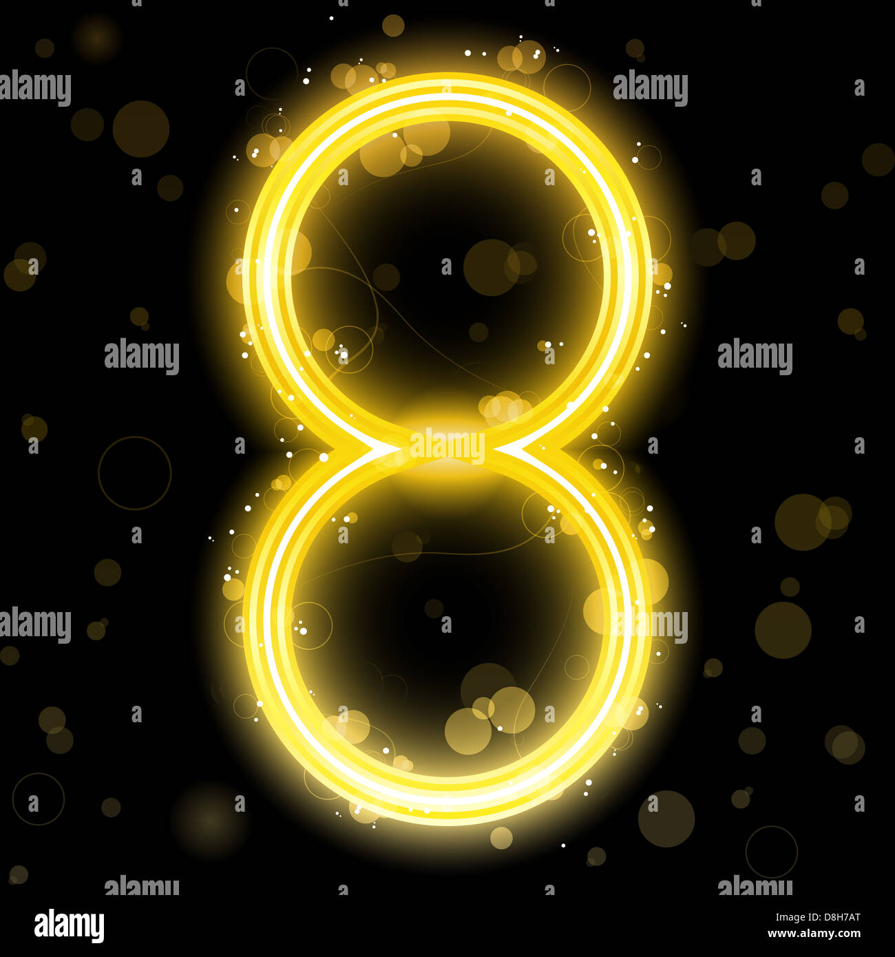 Vector - Number Golden Lights with Glitter and Sparkles Stock Photo - Alamy