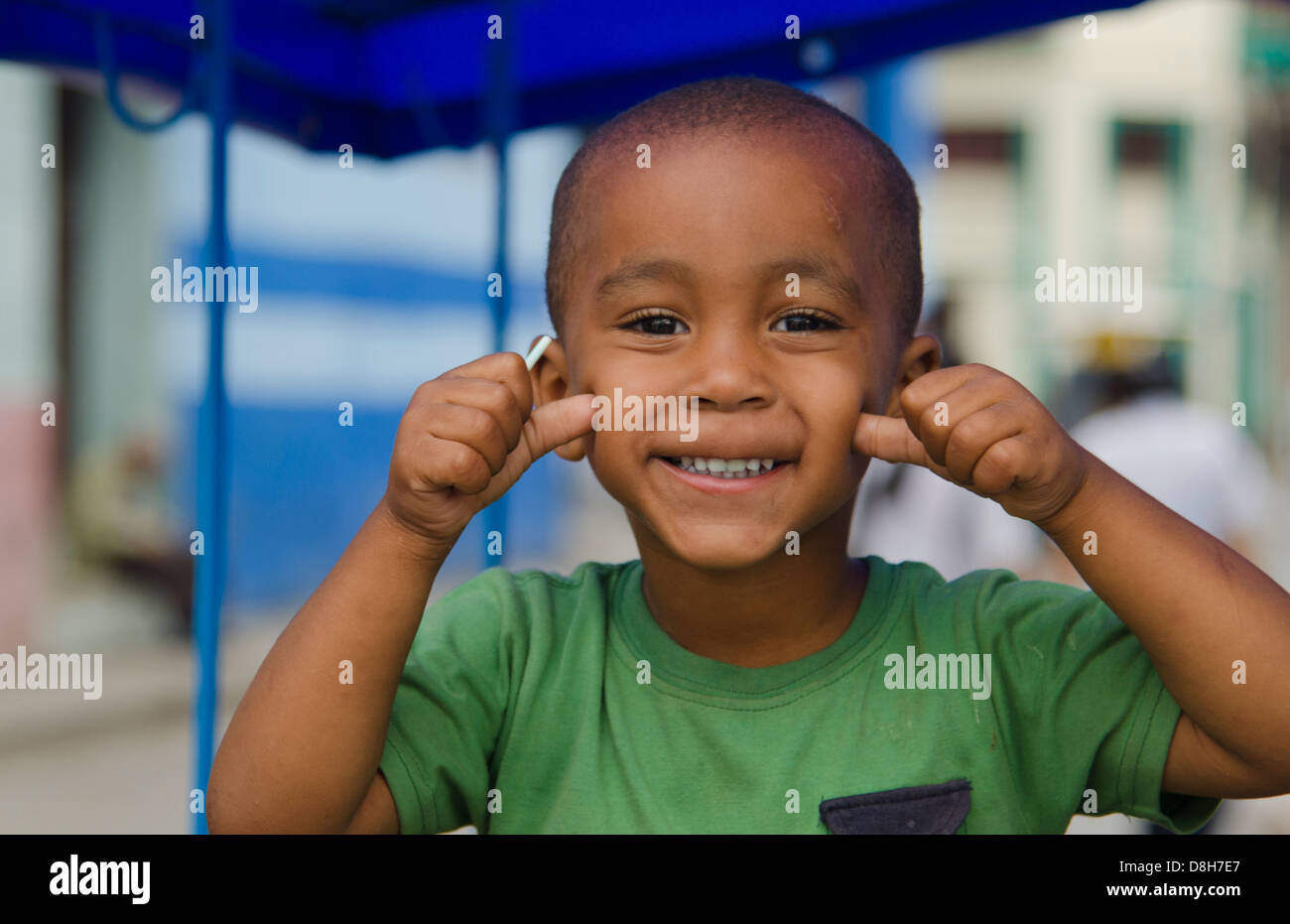 Havana Cuba young boy portrait aged three smiling and grinning Stock ...