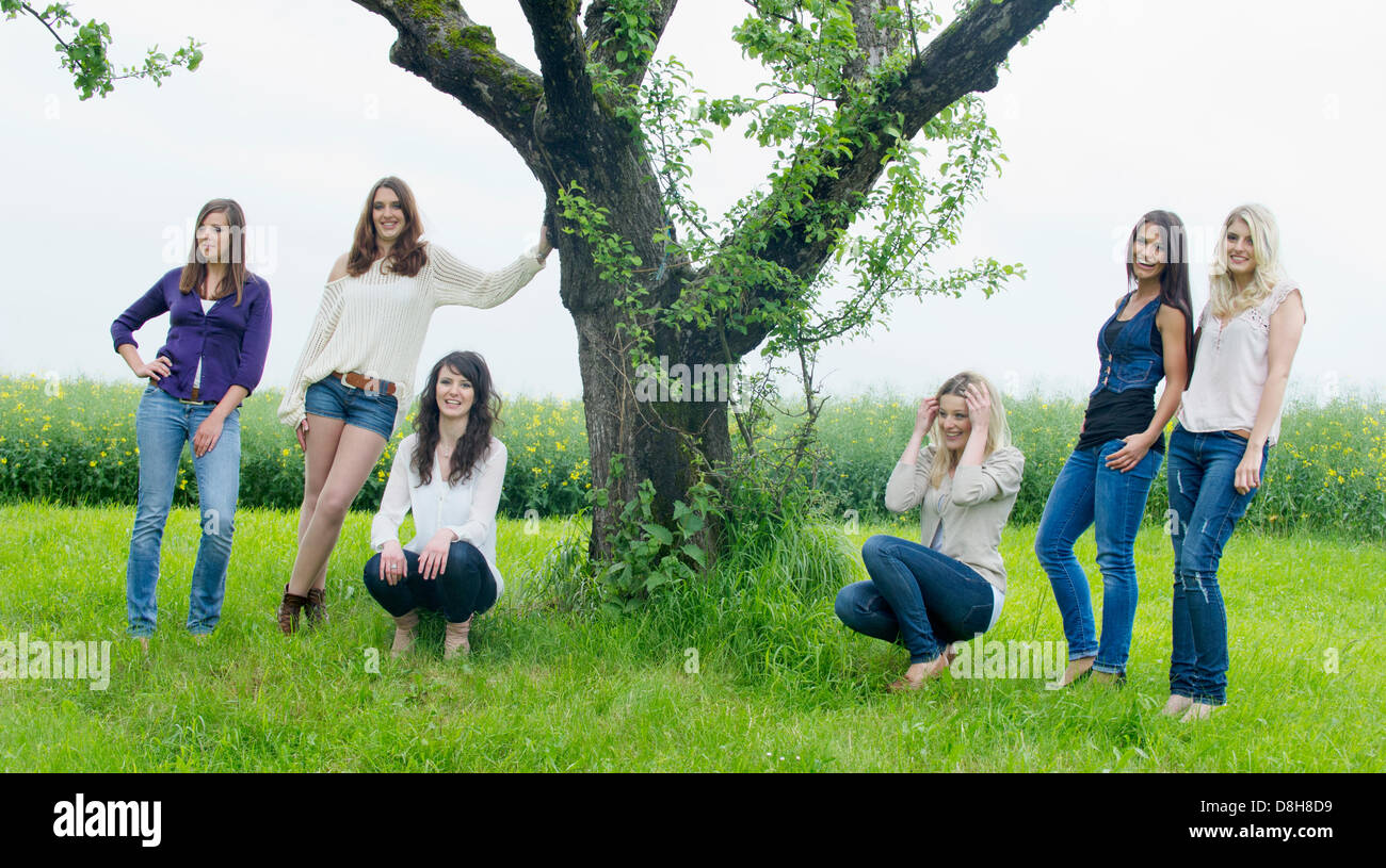 Models Kerstin (L-R), Kathrin, Anita, Eva-Maria, Christiane and Theresa ...