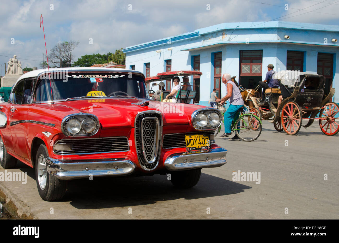 Cardenas Cuba old Classic 1950s Edsel parked downtown on street with ...