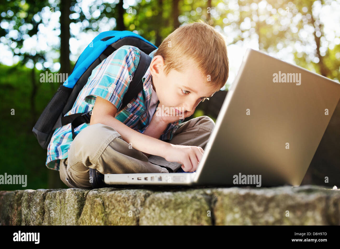 Child exploring notebook hi-res stock photography and images - Alamy