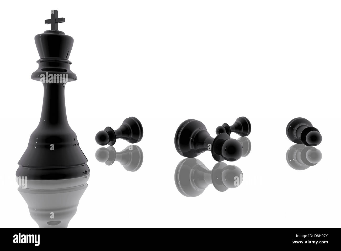 Chess king victory over the pawns Stock Photo - Alamy