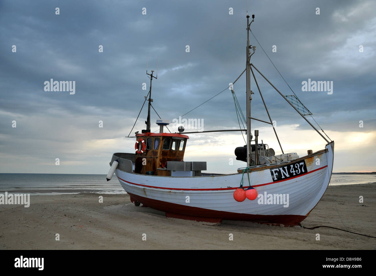 Fishing boats at the beach of lokken hi-res stock photography and ...