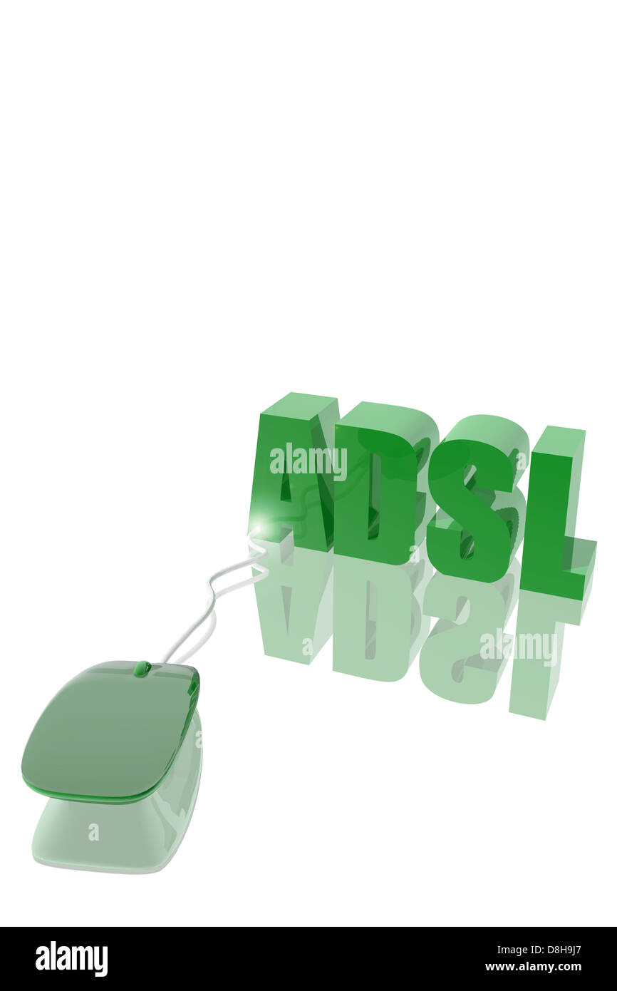 Computer mouse and ADSL symbol Stock Photo - Alamy