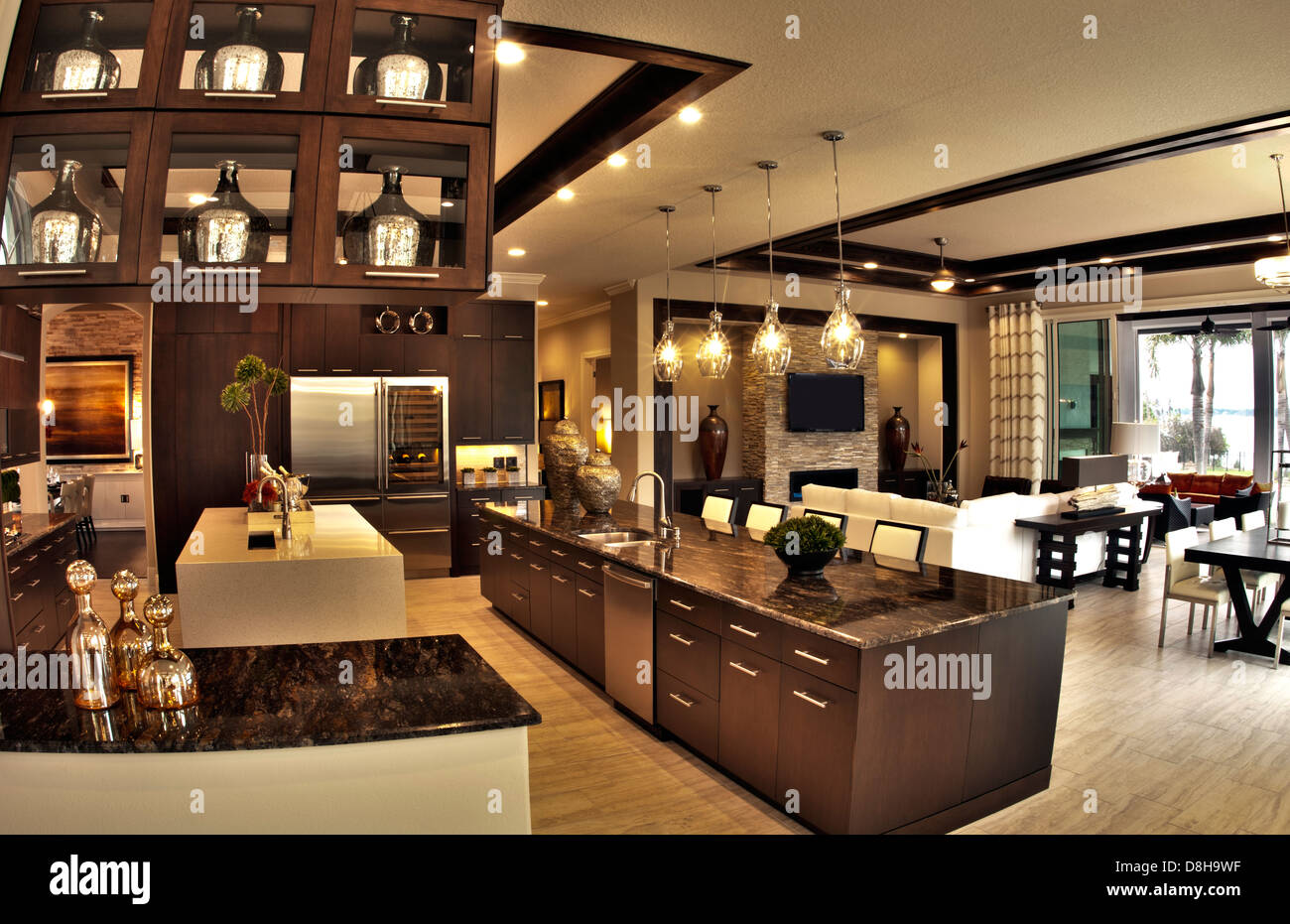 Luxury Home worth several million dollars modern kitchen and living ...
