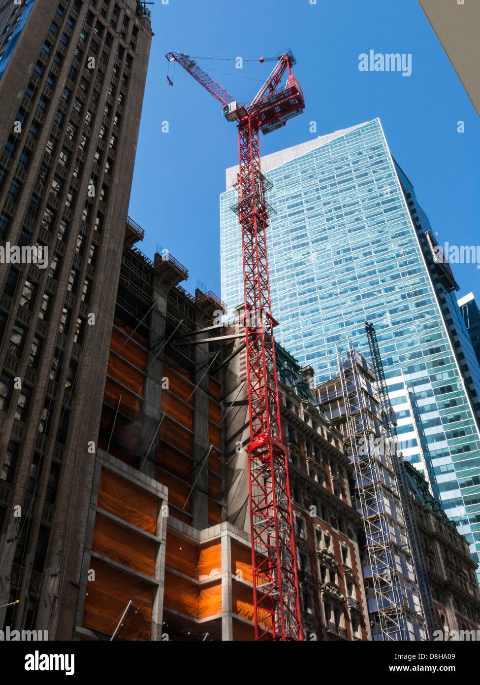 Highrise Construction Crane and Skyscraper Under Construction in ...