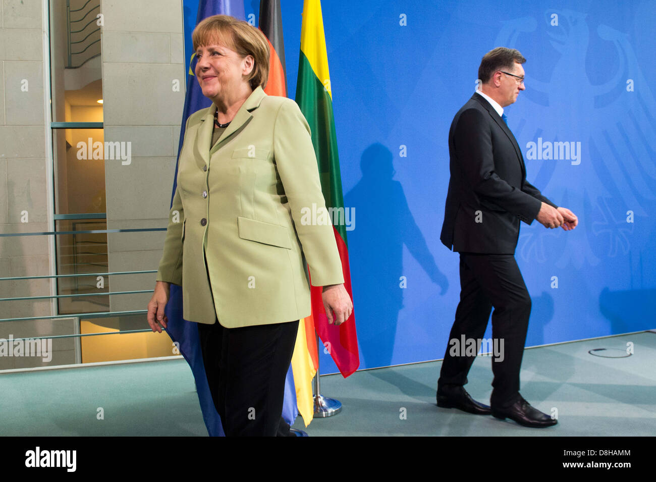 German Chancellor Angela Merkel and Lithuanian Prime Minister Algirdas ...