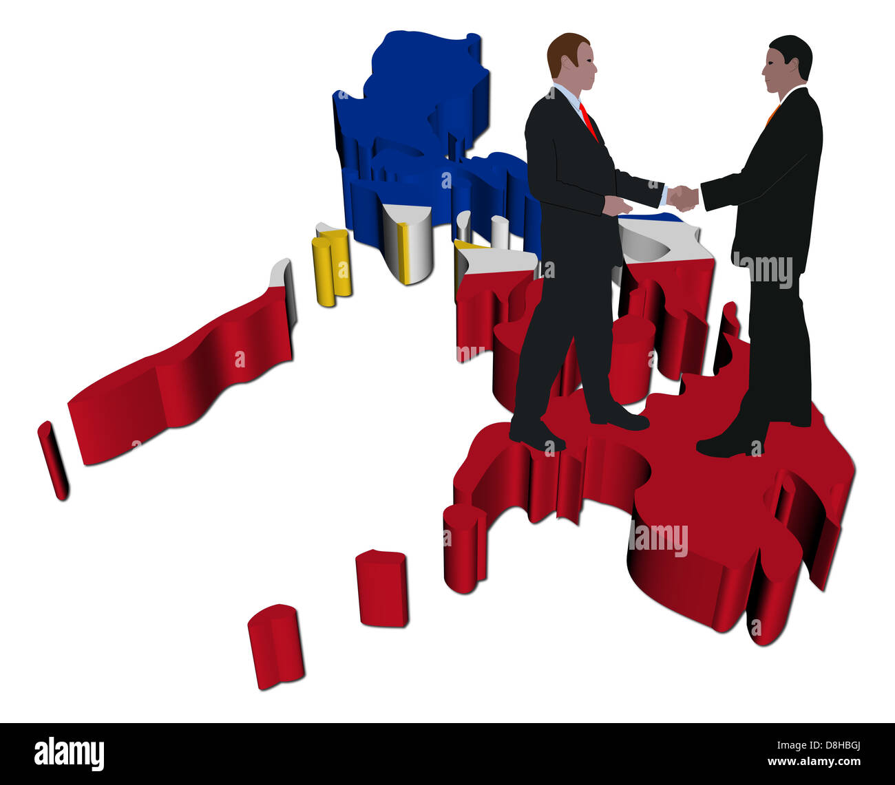 Business people shaking hands on Philippines map flag illustration ...