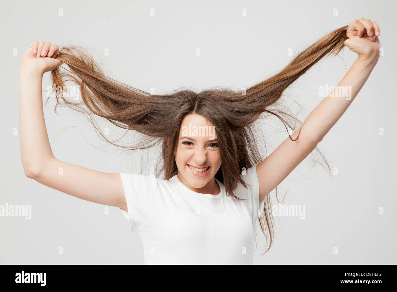 expression of a real young girl Stock Photo - Alamy