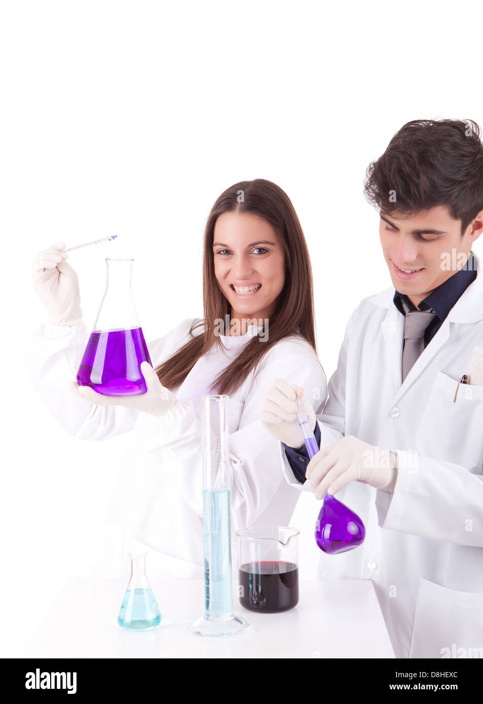 Team of young scientists at laboratory Stock Photo - Alamy