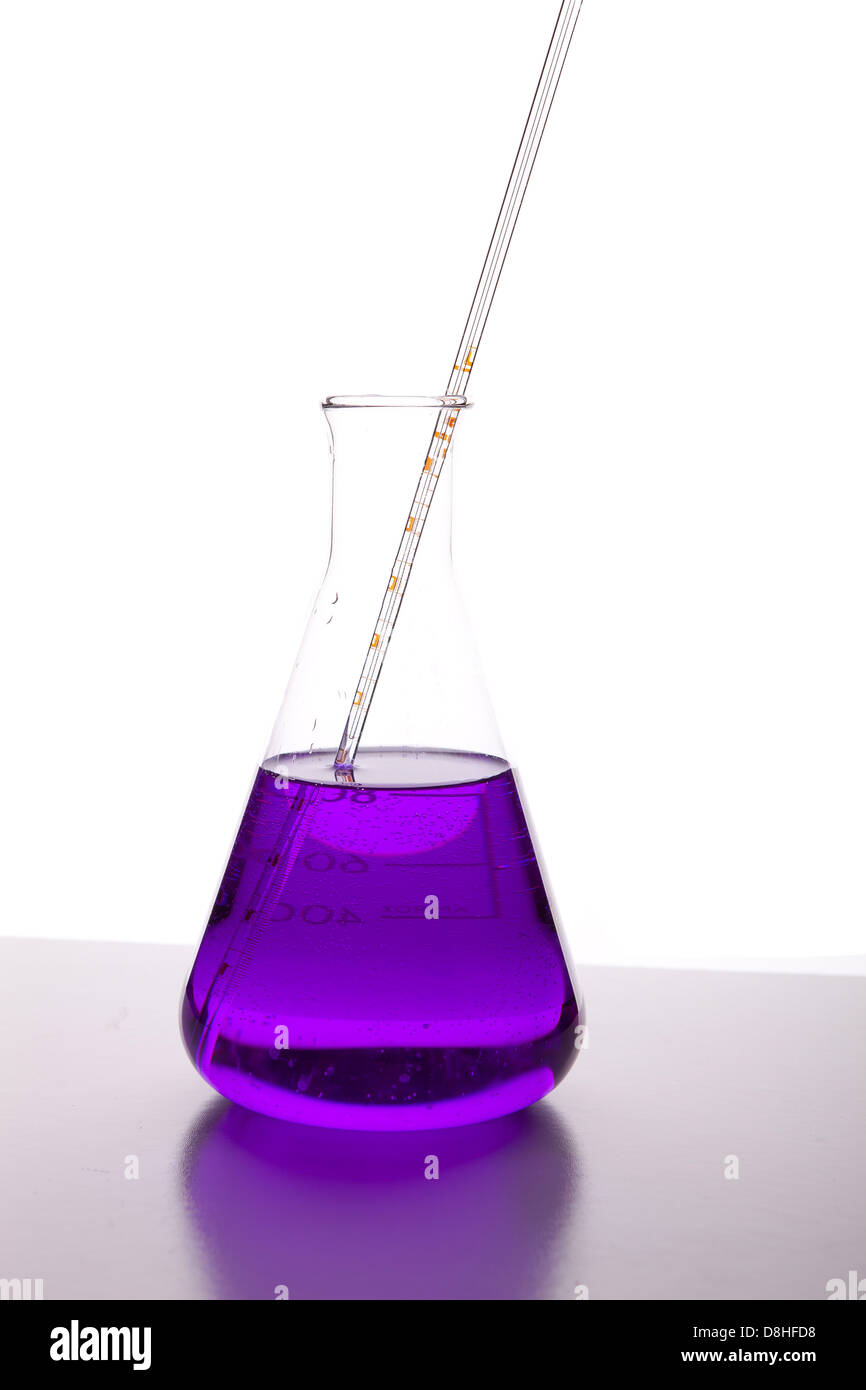 Laboratory equipment with some colored liquids Stock Photo - Alamy