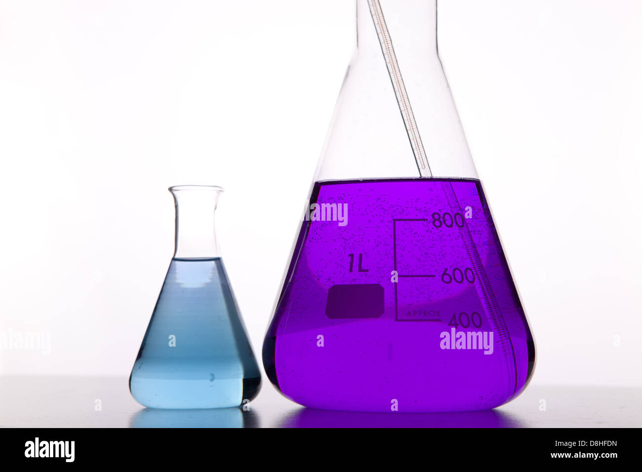 Laboratory equipment with some colored liquids Stock Photo - Alamy