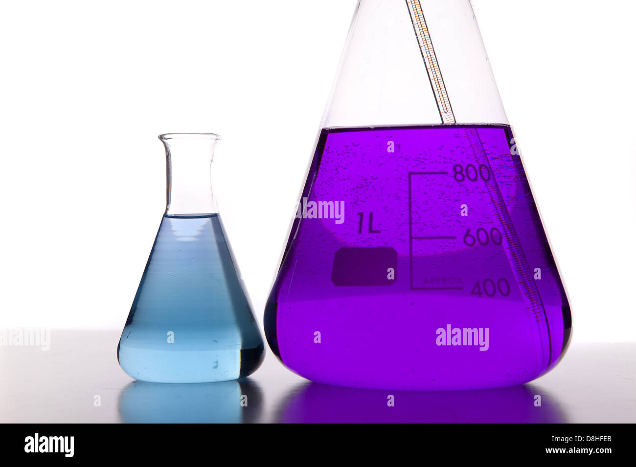 Laboratory equipment with some colored liquids Stock Photo - Alamy