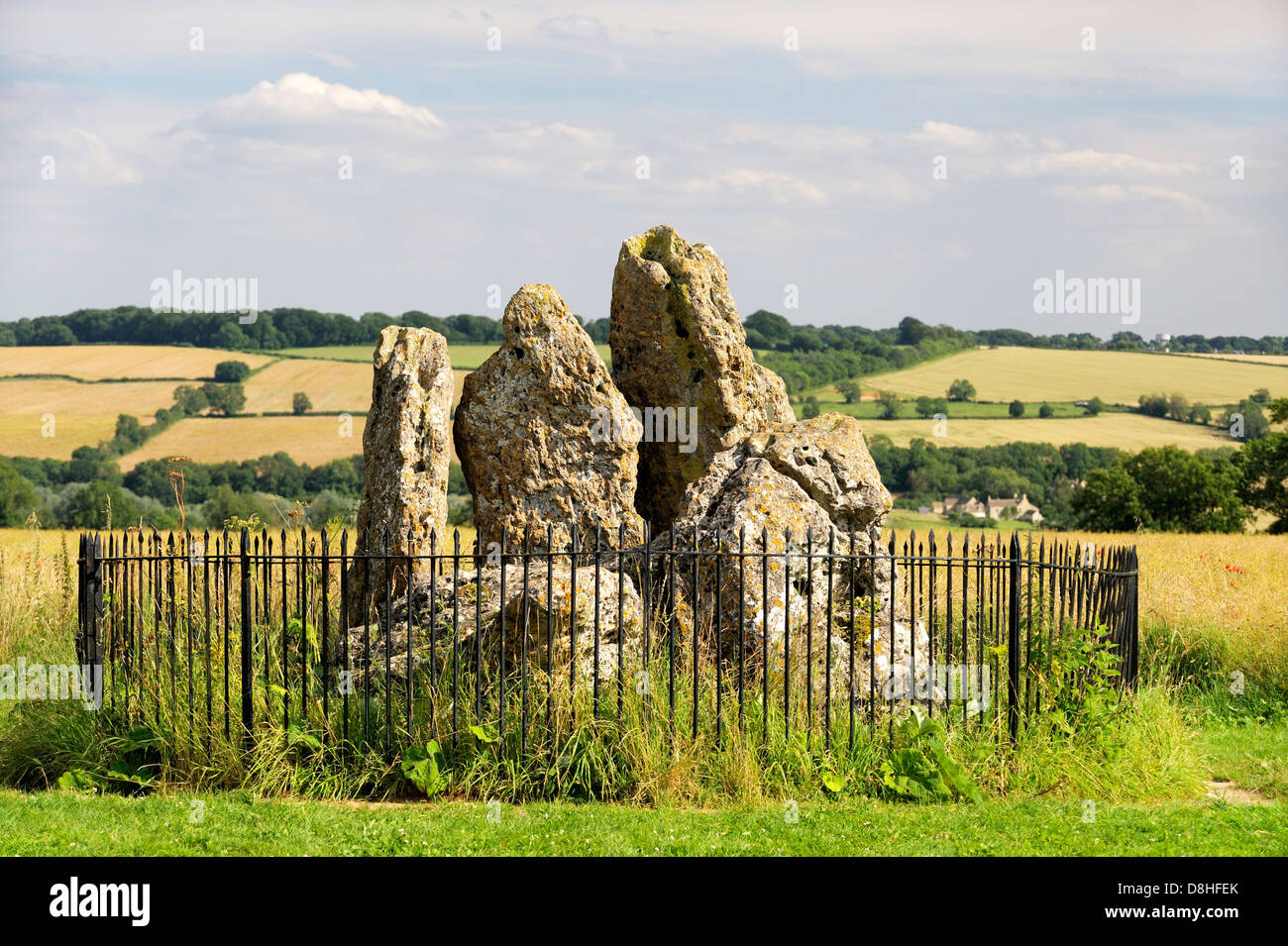 The Neolithic prehistoric Whispering Knights burial dolmen. Part of the ...