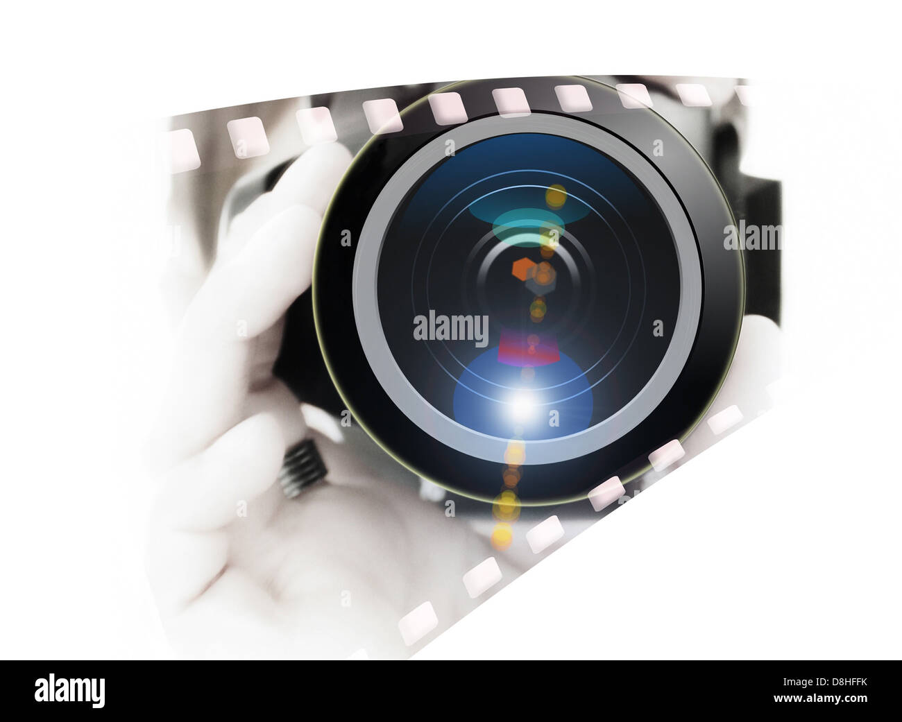 camera hand lens photographer photo digital Stock Photo - Alamy