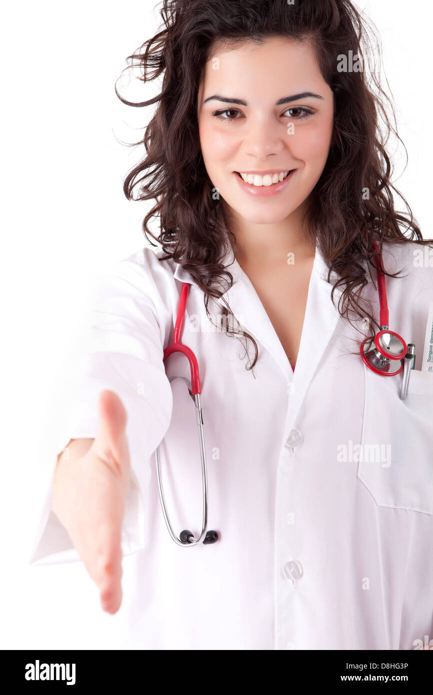Friendly nurse doctor offering hi-res stock photography and images - Alamy