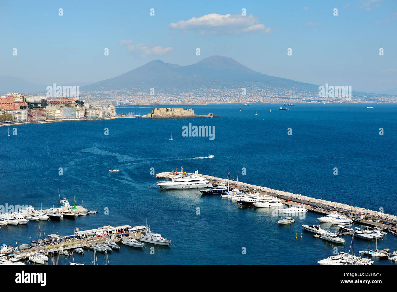 wonderful panoramic view of the sea of Naples with Vesuvius and gulf ...