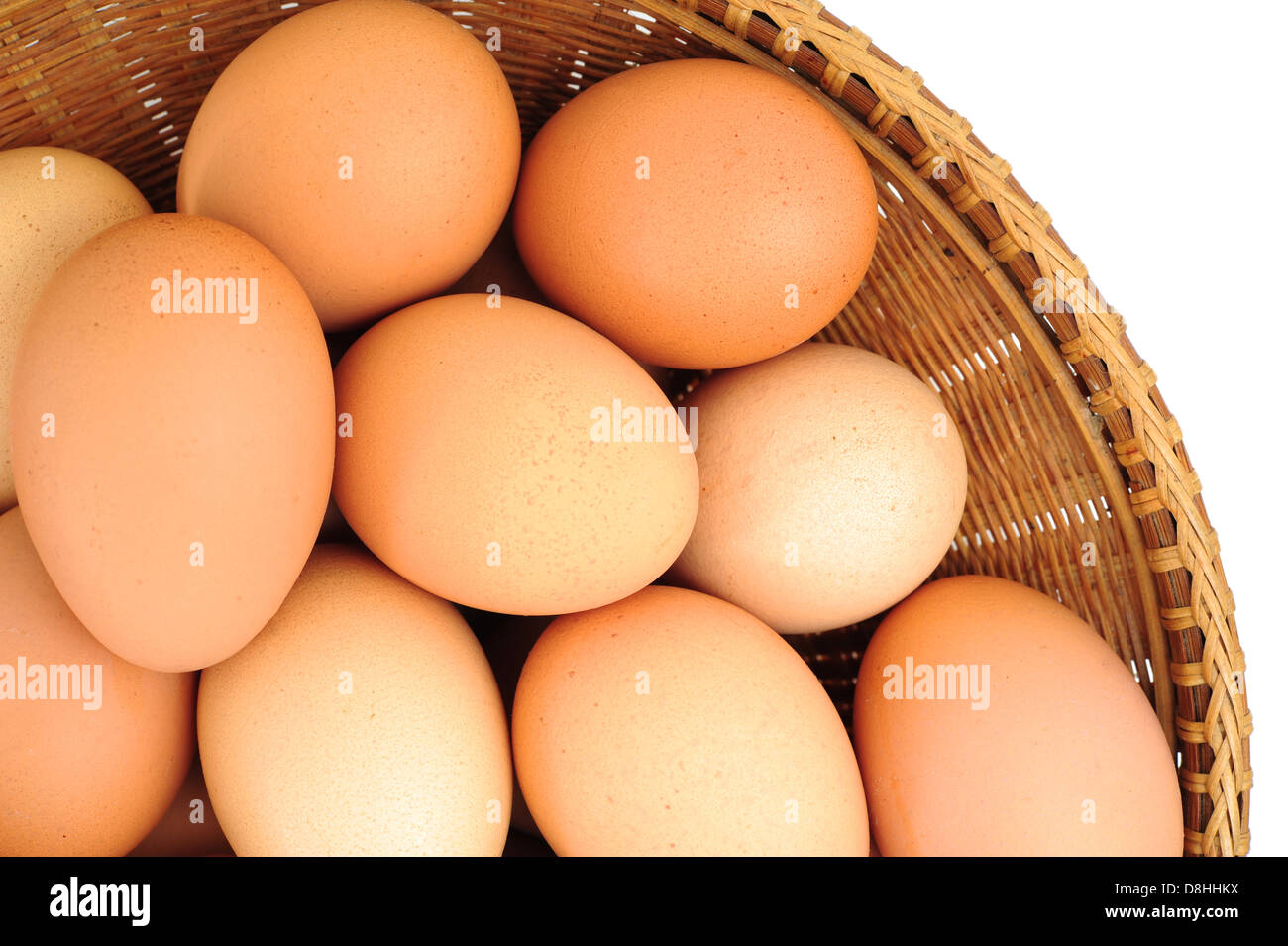 Eggs in Basket Stock Photo - Alamy