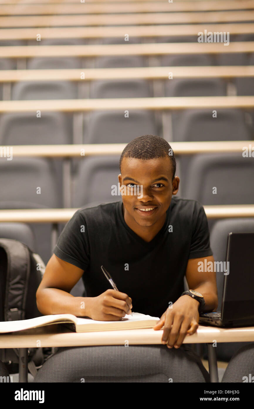 male african american college student in lecture hall Stock Photo - Alamy