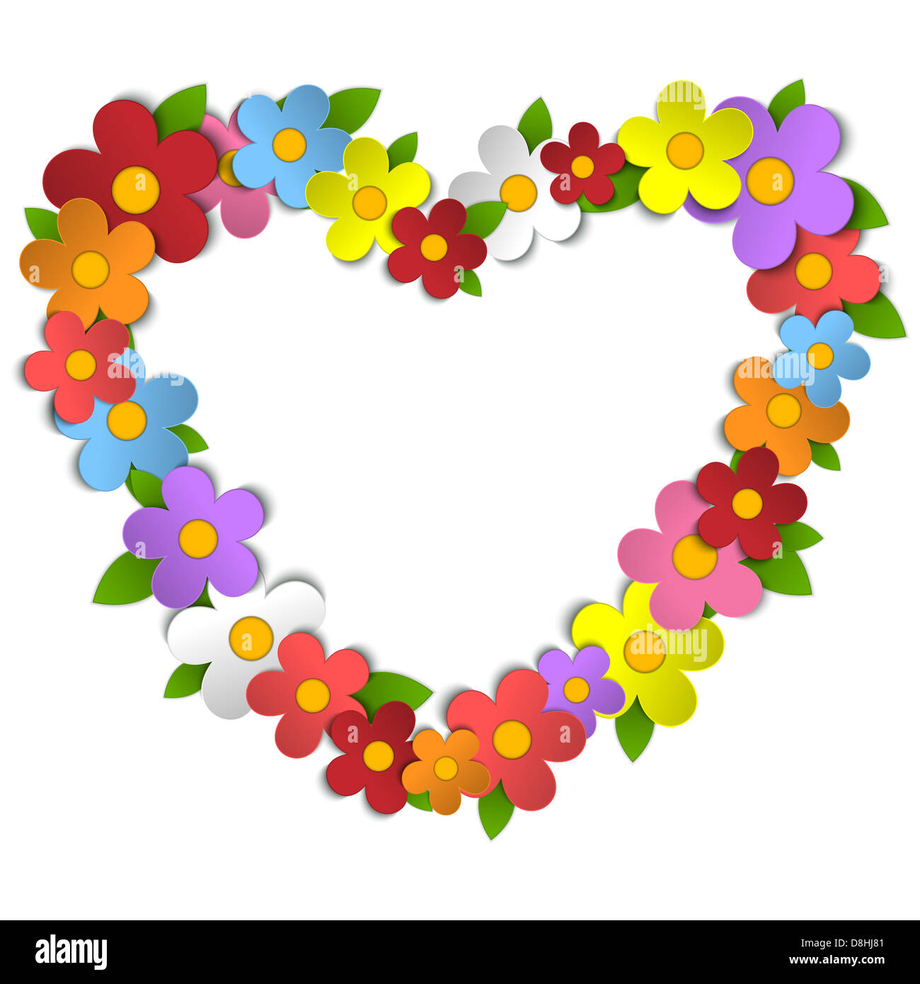 Vector - Flower Heart Bouquet Spring Background Stock Photo - Alamy