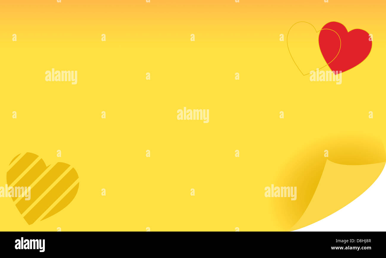 Yellow heart shaped sticker note. Add your message Stock Photo - Alamy