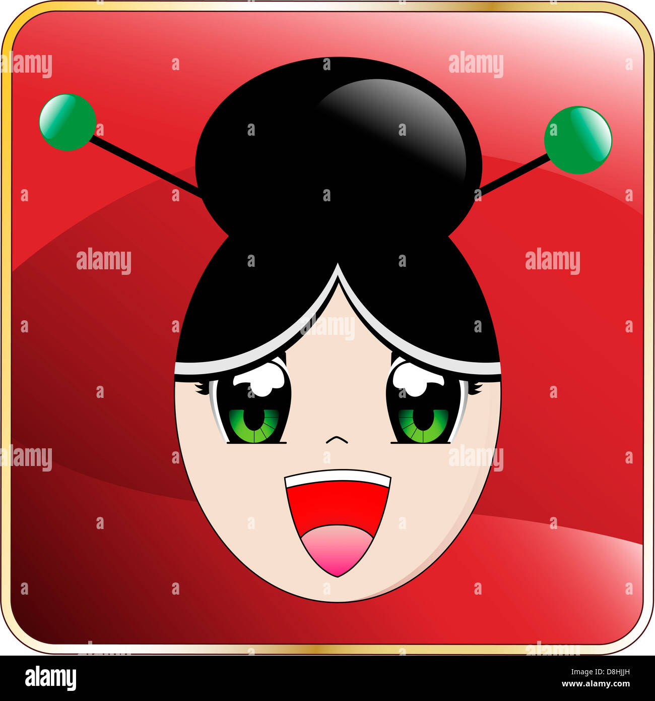 Japanese manga style girl laughing Stock Photo - Alamy