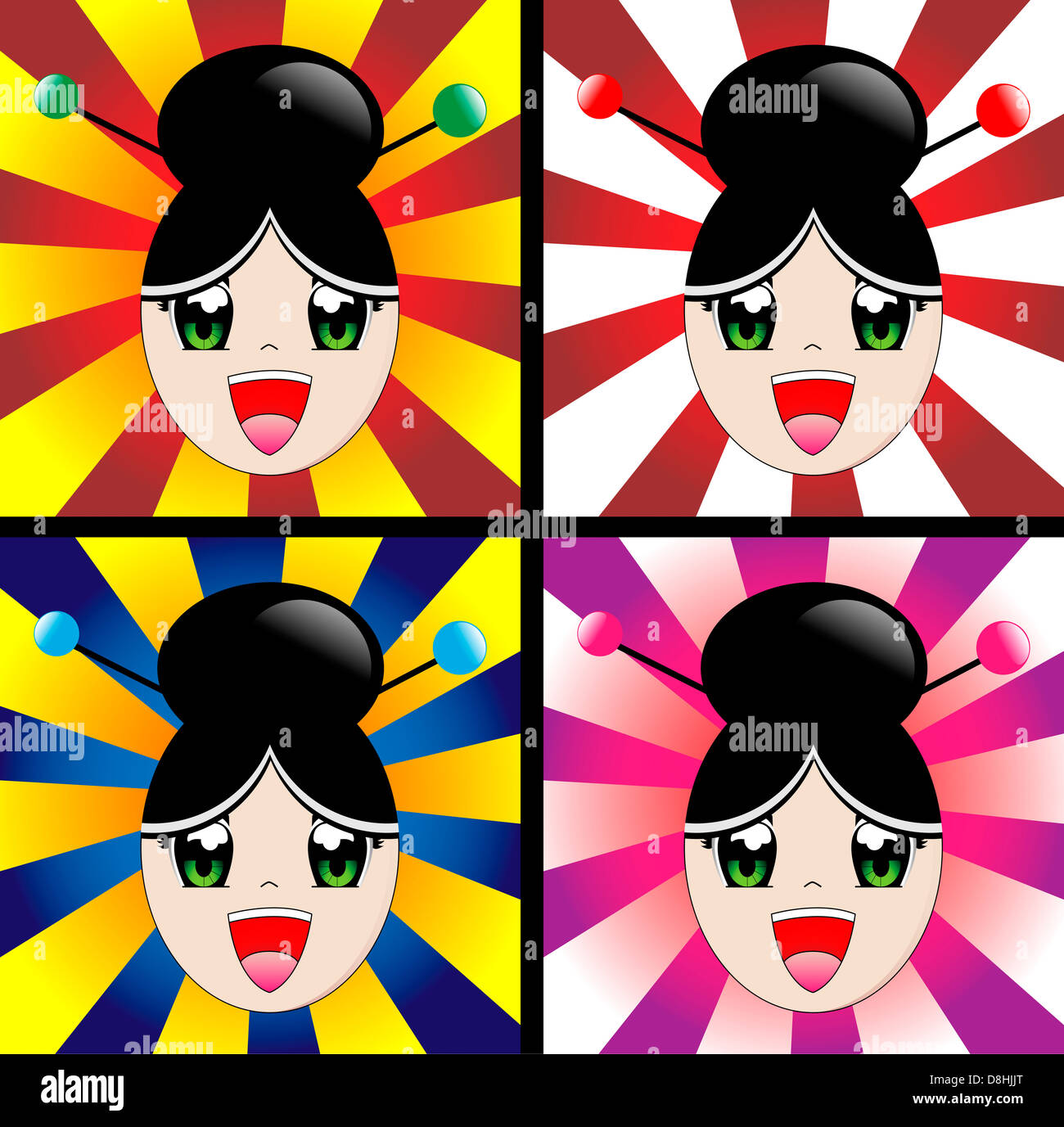 Japanese manga style girl laughing Stock Photo - Alamy