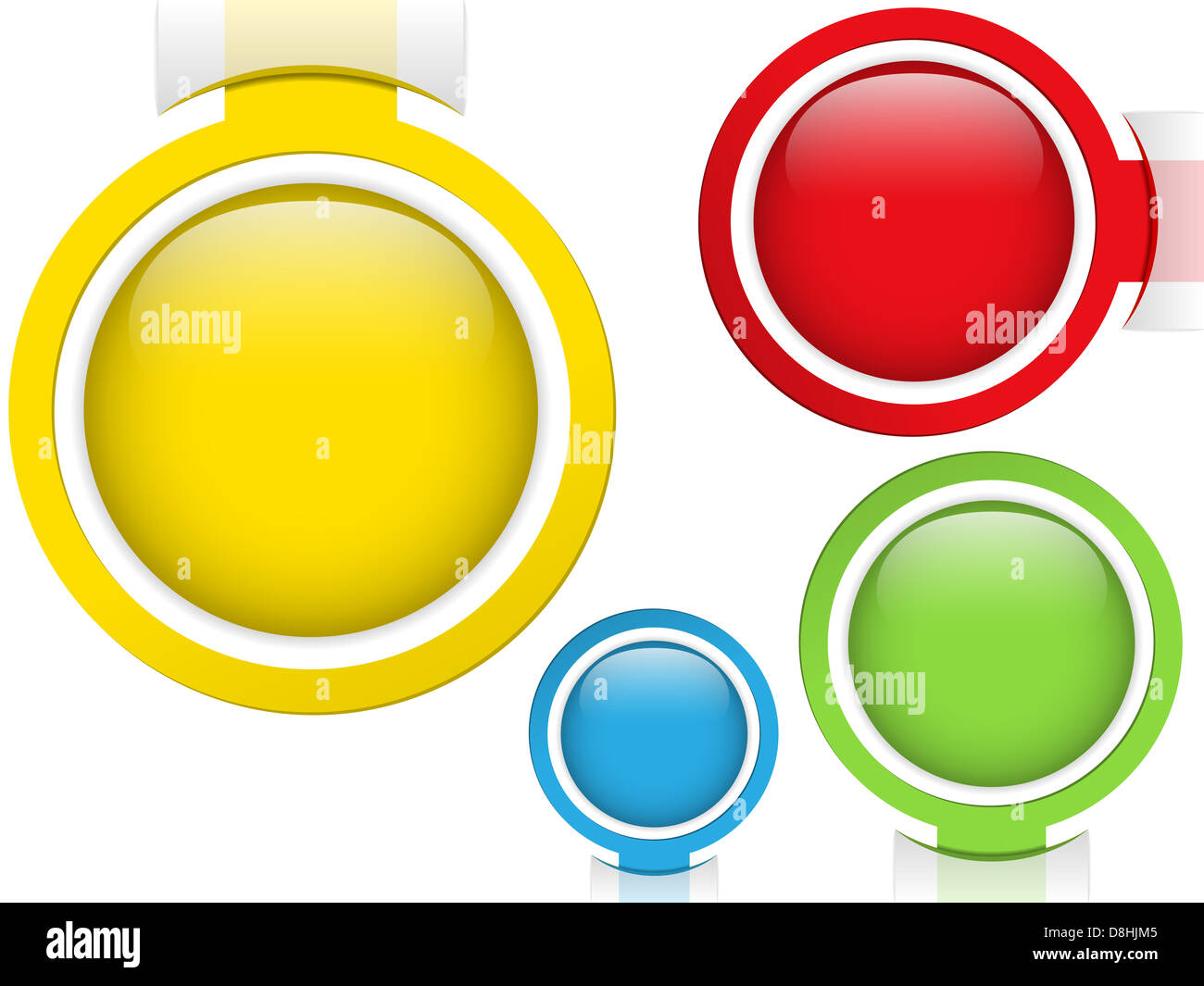 Vector - Set of Four Glass Circle Buttons Stock Photo - Alamy