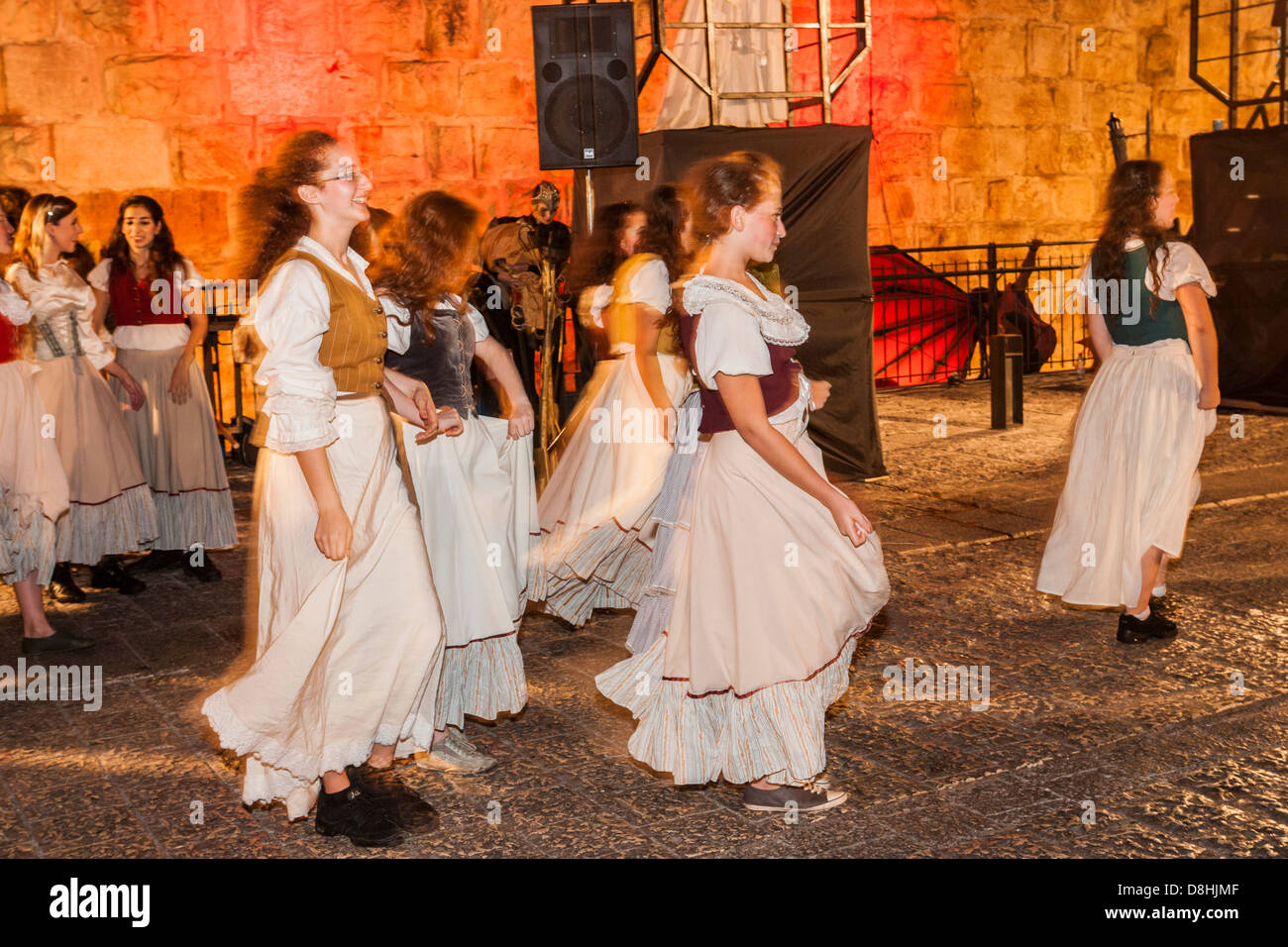 Jerusalem, Israel. A Medieval dance show at the old city, par of the ...