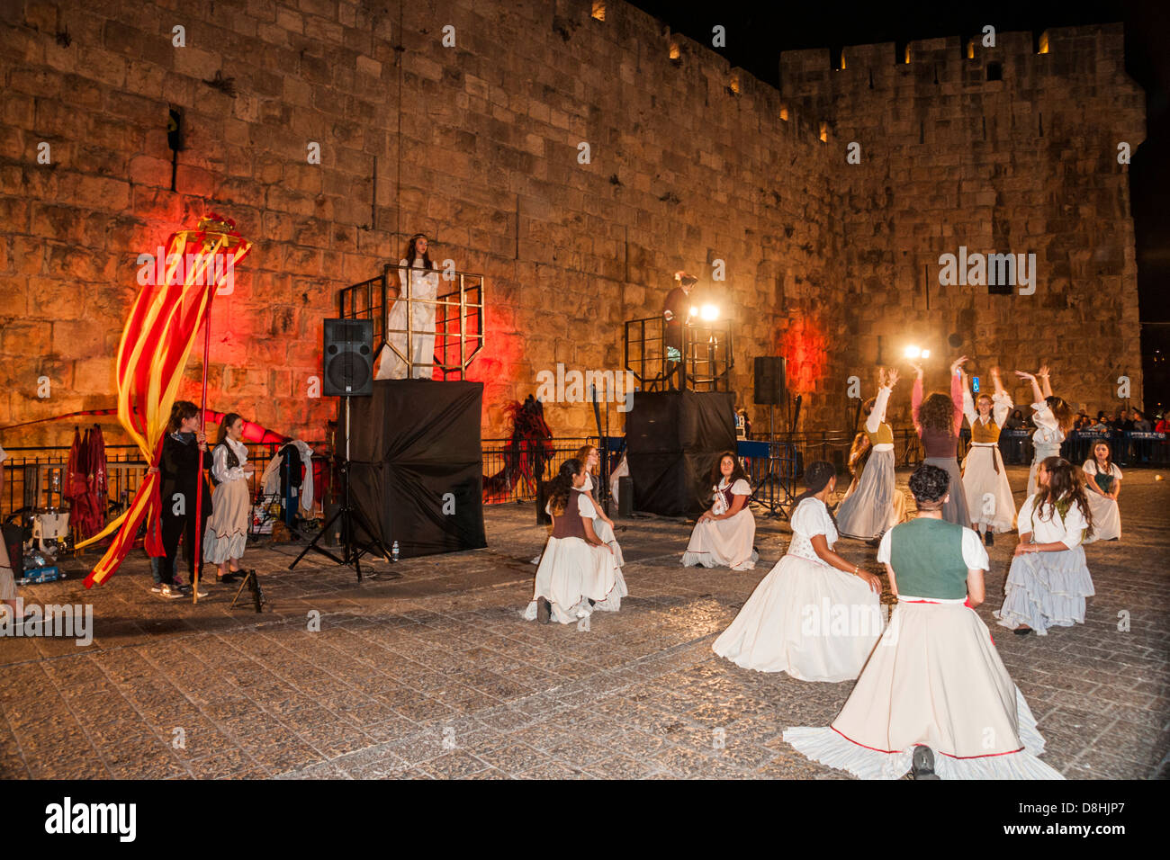 Jerusalem, Israel. A Medieval dance show at the old city, par of the ...