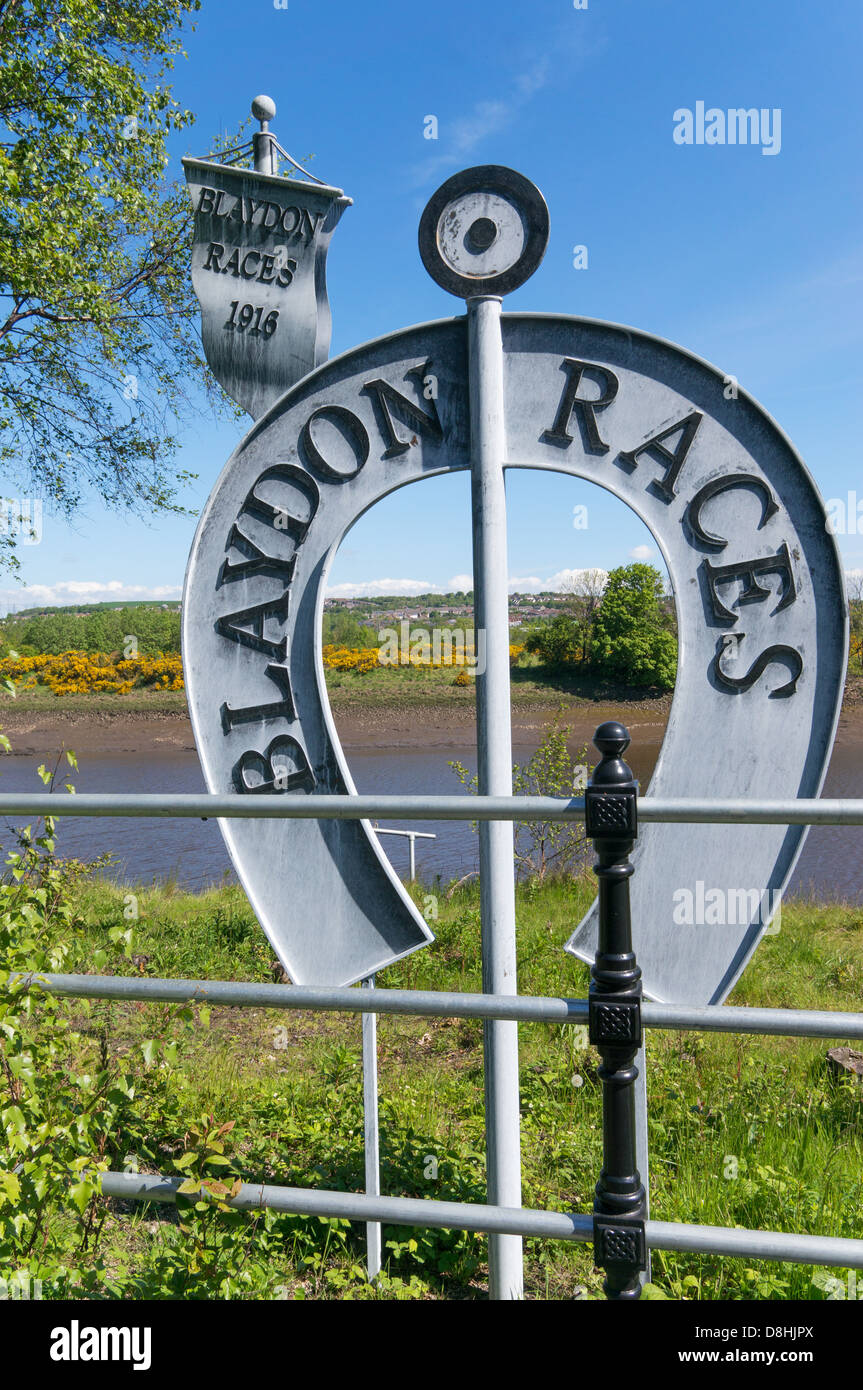 Steel sculpture commemorating the 150th anniversary of the Blaydon ...