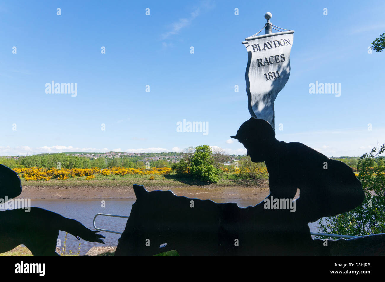 Steel sculpture commemorating the 150th anniversary of the Blaydon ...