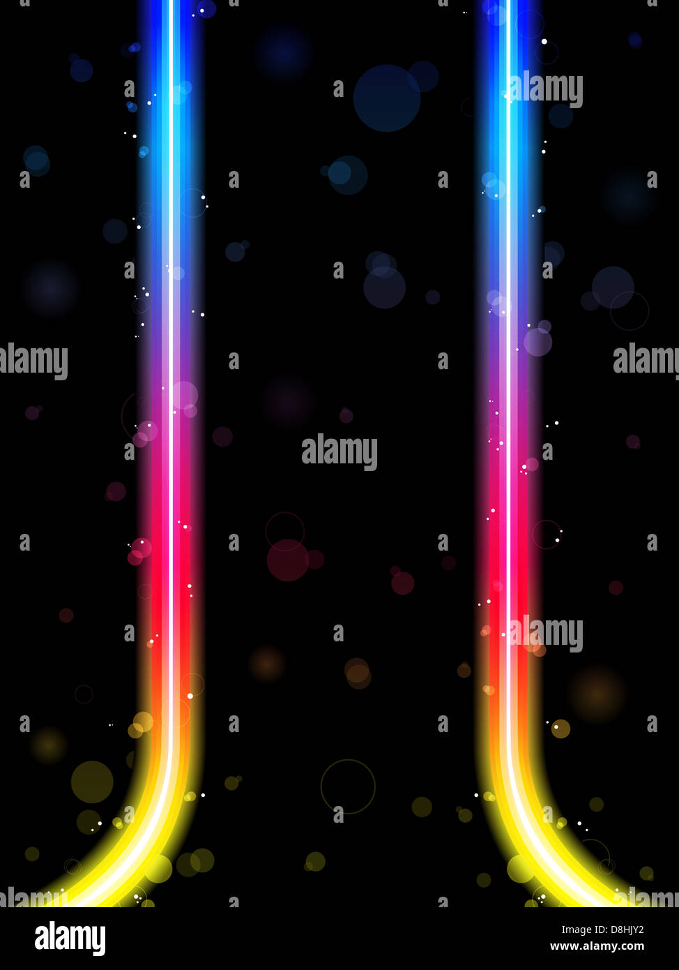 Vector - Rainbow Lines Border with Sparkles and Swirls Stock Photo - Alamy