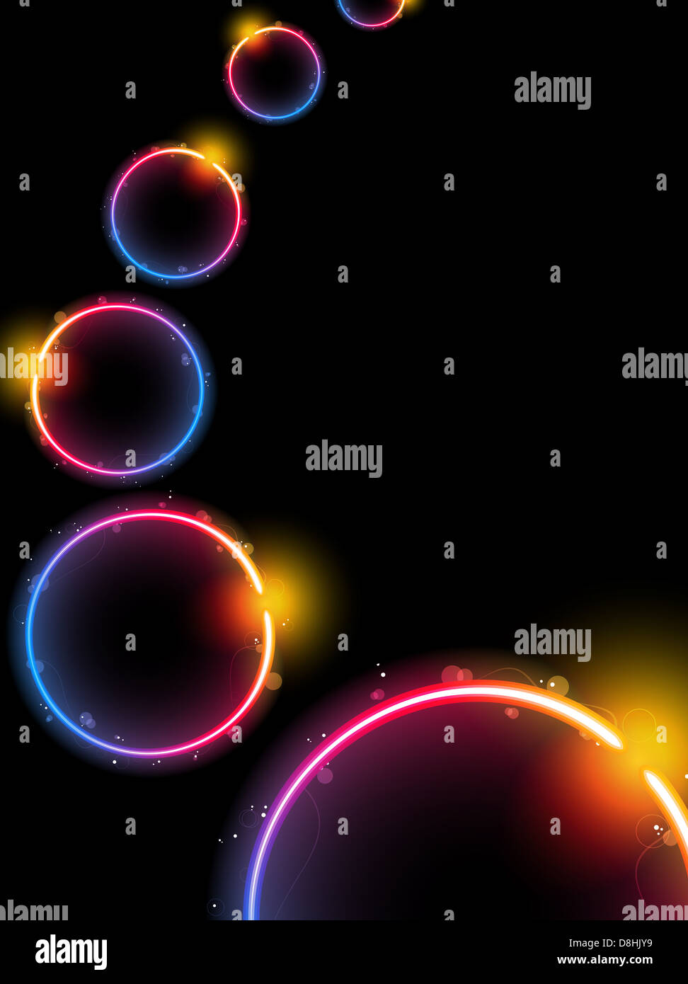 Rainbow Circle Background with Sparkles and Swirls. Editable Vector ...