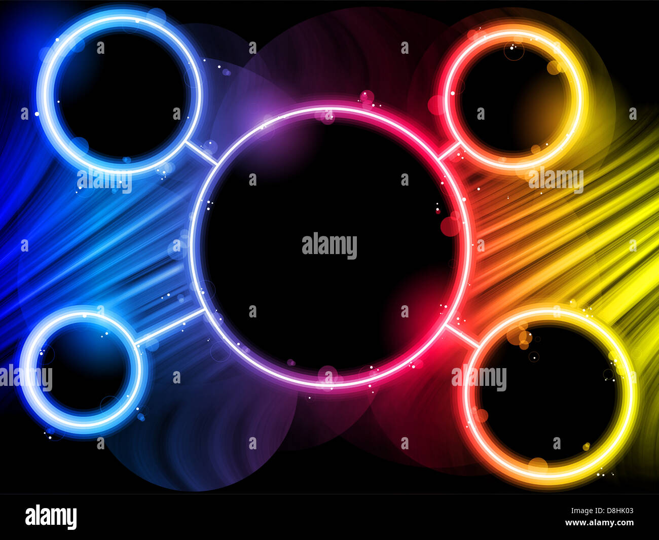 Vector - Rainbow Circle Border with Sparkles and Swirls Stock Photo - Alamy